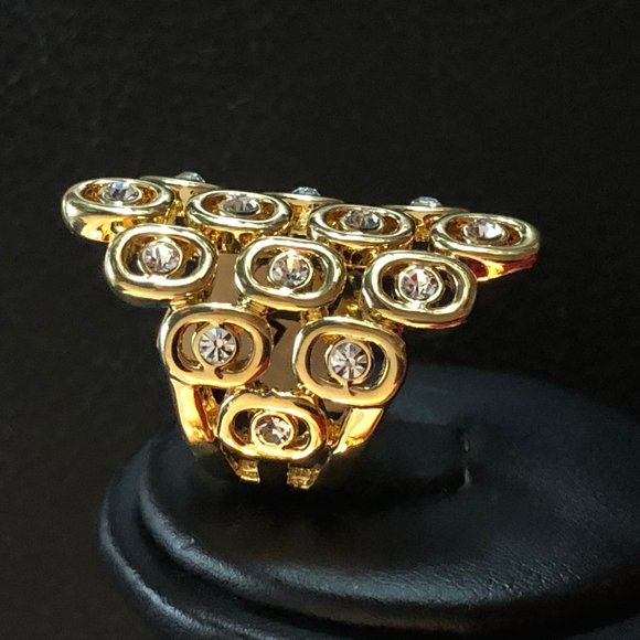 Camille Lucie | Jewelry | Gold Crystal Knuckle Statement Ring Camille ...